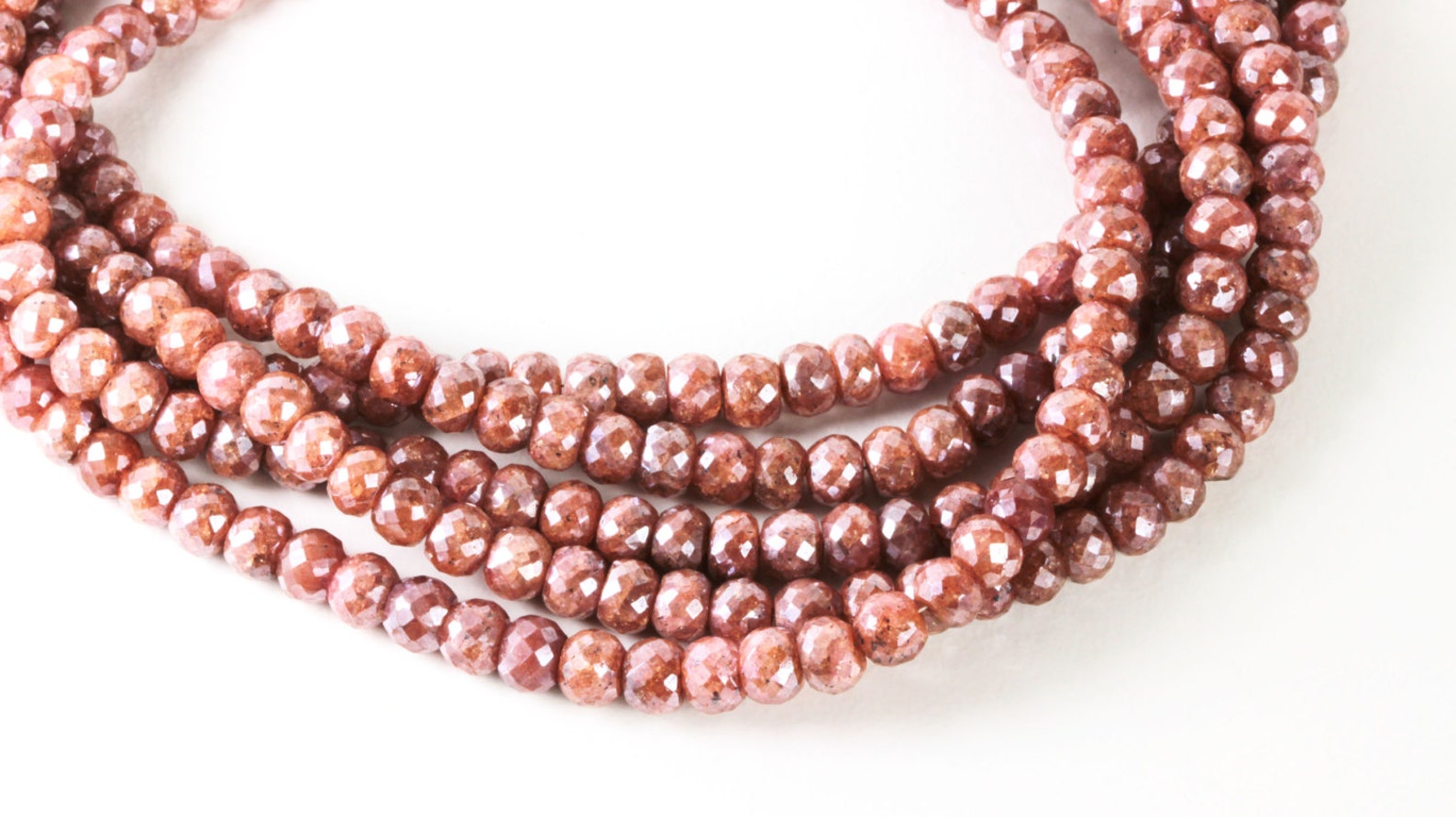 Silverite Faceted Rondelles Gemstones, AB Coated, 7mm to 8mm, Orange ...