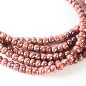 Silverite Faceted Rondelles Gemstones, AB Coated, 7mm to 8mm, Orange ...