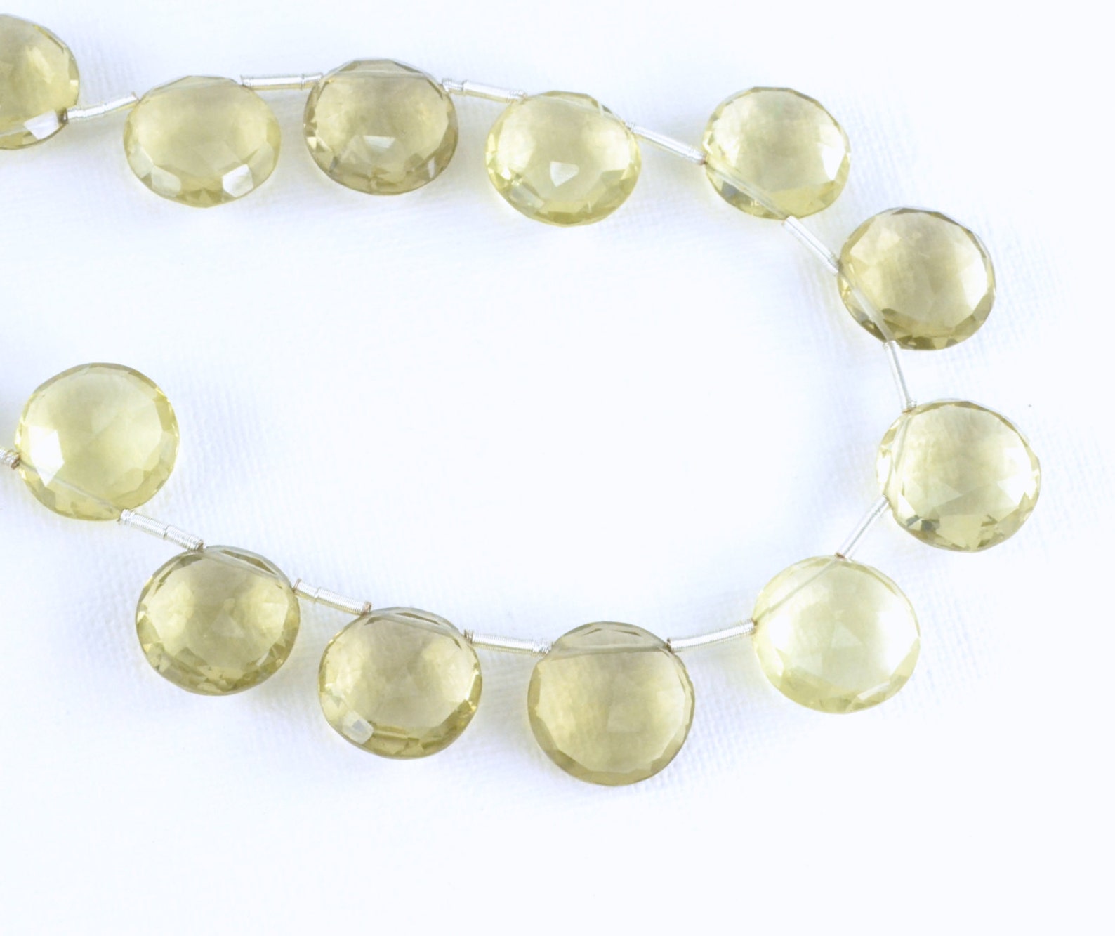 Lemon Quartz Briolettes Faceted Coin Briolettes 11mm to 12mm | Etsy