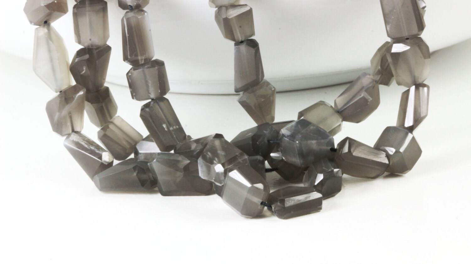 Gray Moonstone Nuggets AB Coating, Semiprecious 5.9mm to 8mm X 8.7mm to ...