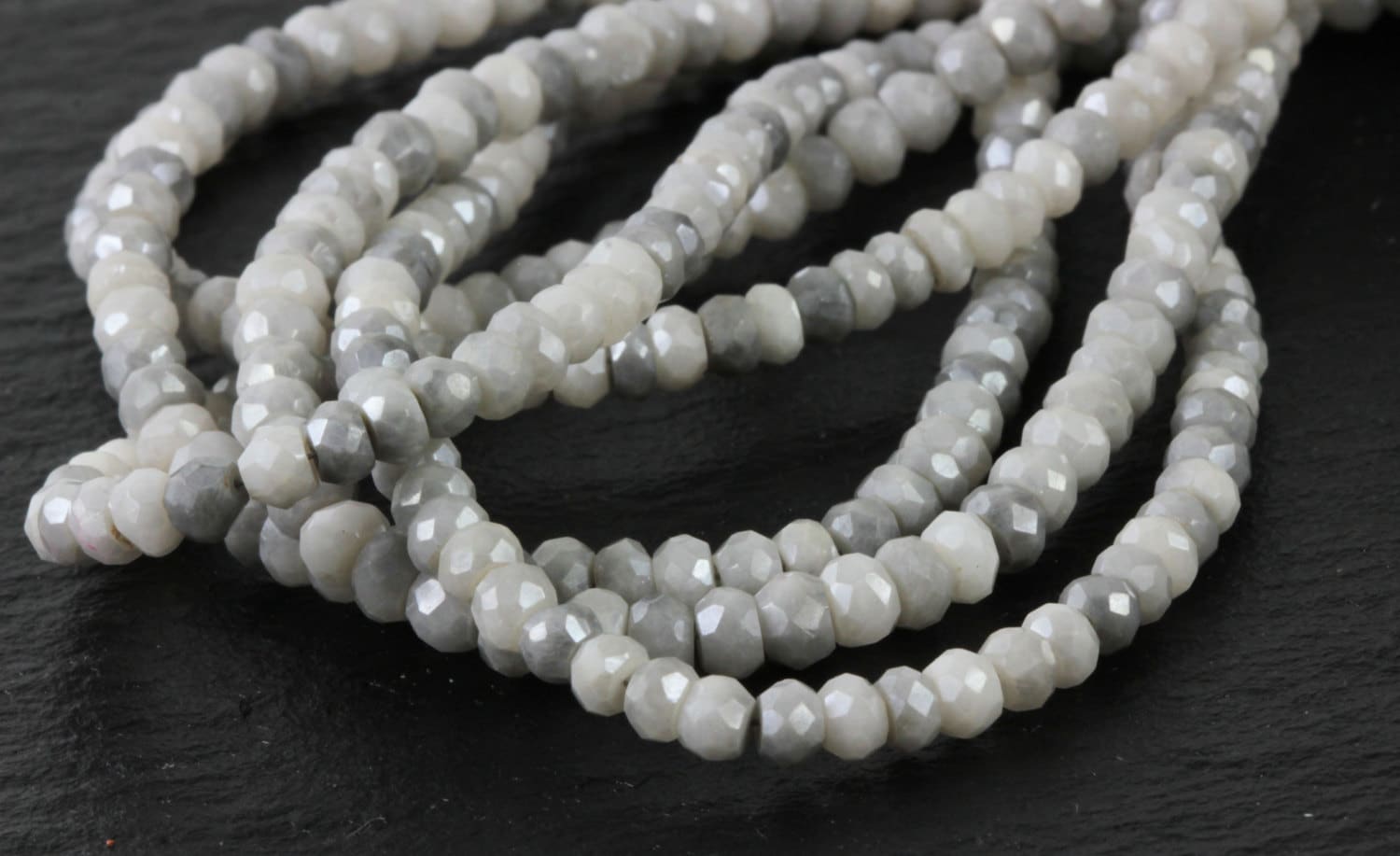 Grey Silverite Faceted Rondelles Gemstones AB Coated 2.9mm | Etsy