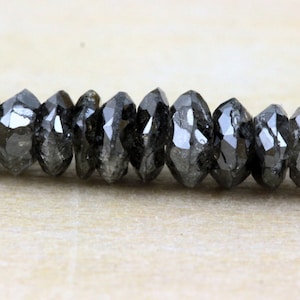 Charcoal Diamond Faceted Rondelle Diamonds, Your Choice of 1, 2, 4, 6 ...
