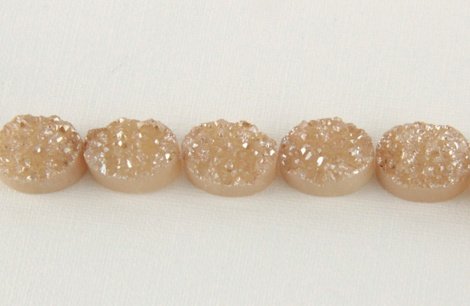 Peach Druzy Quartz Beads Your Choice of 2 or 4 Gems 8.2mm X - Etsy