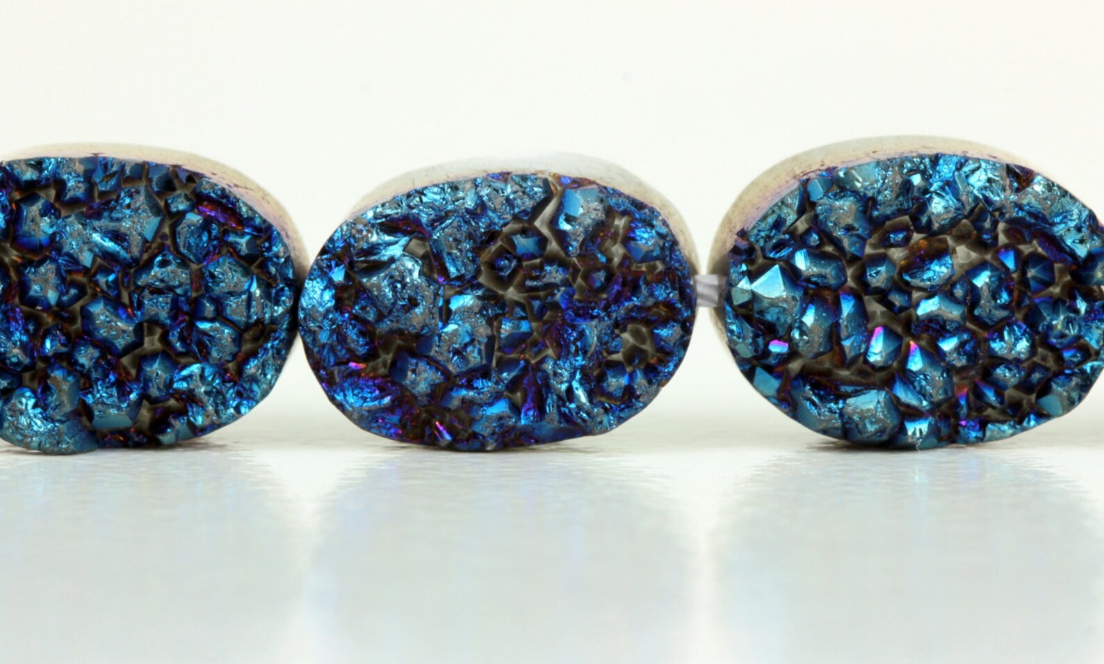 Blue Druzy Quartz Beads Your Choice of 2 or 4 8.2mm X 10mm | Etsy