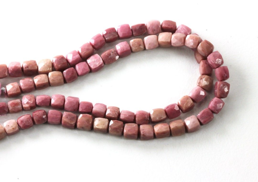 Opal Cube Beads Faceted Pink and Dark Pink Opal, Your Choice of 1, 2, 4 ...