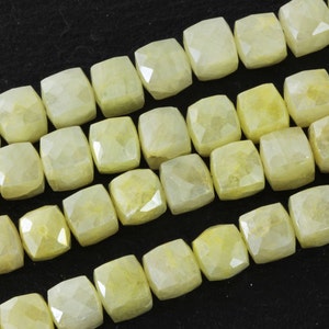 Yellow Silverite 3-D Cubed Gemstones, AB Coated, 8mm to 8.5mm 3-D Cubed ...