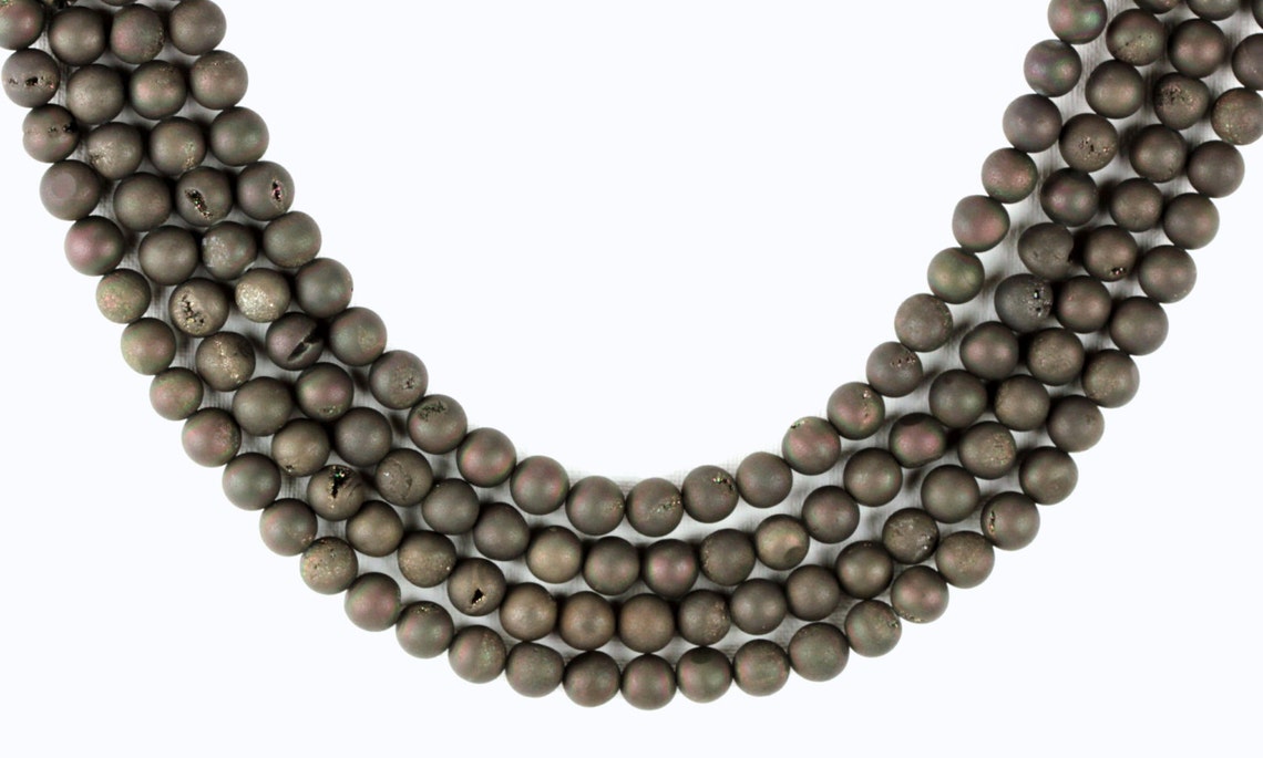 Druzy Beads Round Druzy 8.5mm Ball Beads Quarter or Half - Etsy
