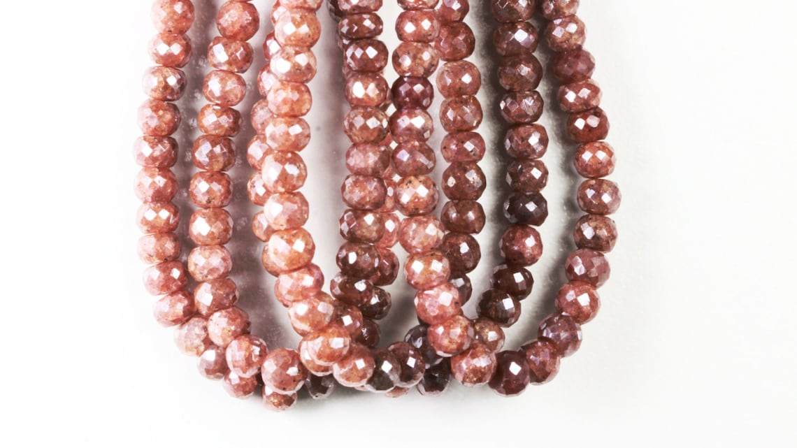 Silverite Faceted Rondelles Gemstones, AB Coated, 7mm to 8mm, Orange ...