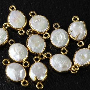 Freshwater Pearl Connectors, Gold Electroplated, ONE Free Form Pendant ...