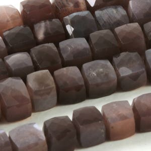 Chocolate Moonstone Faceted 3D Cube Natural Moonstone, You Choice 1, 2 ...
