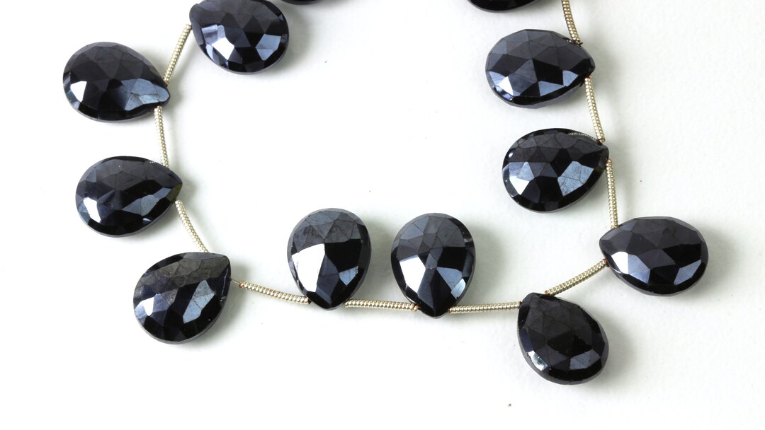 Black Spinel Briolette Mystic Micro Faceted Black Gemstones, Your ...