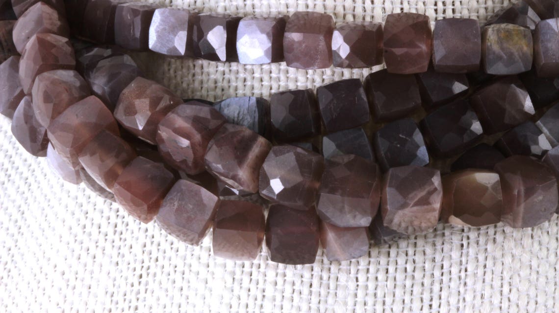 Chocolate Moonstone Faceted 3D Cube Natural Moonstone You - Etsy