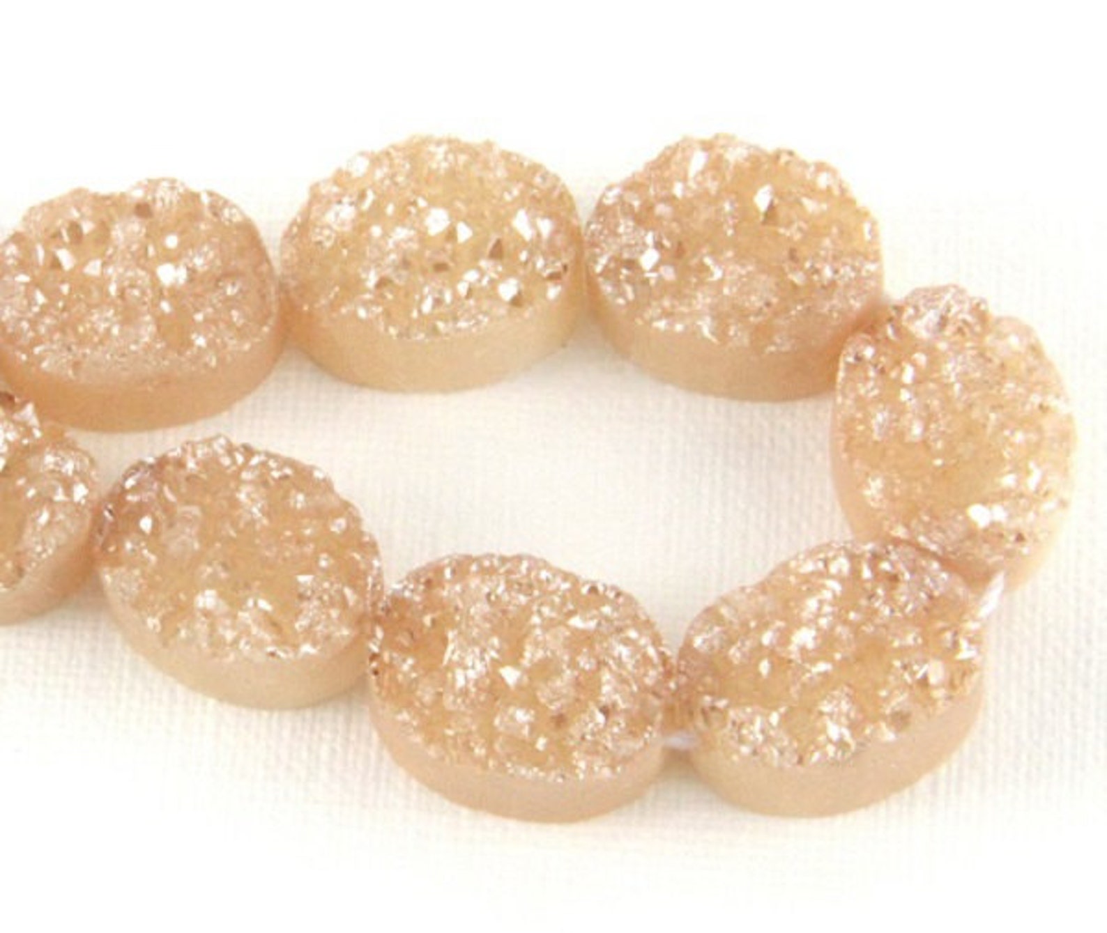Peach Druzy Quartz Beads Your Choice of 2 or 4 Gems 8.2mm X - Etsy