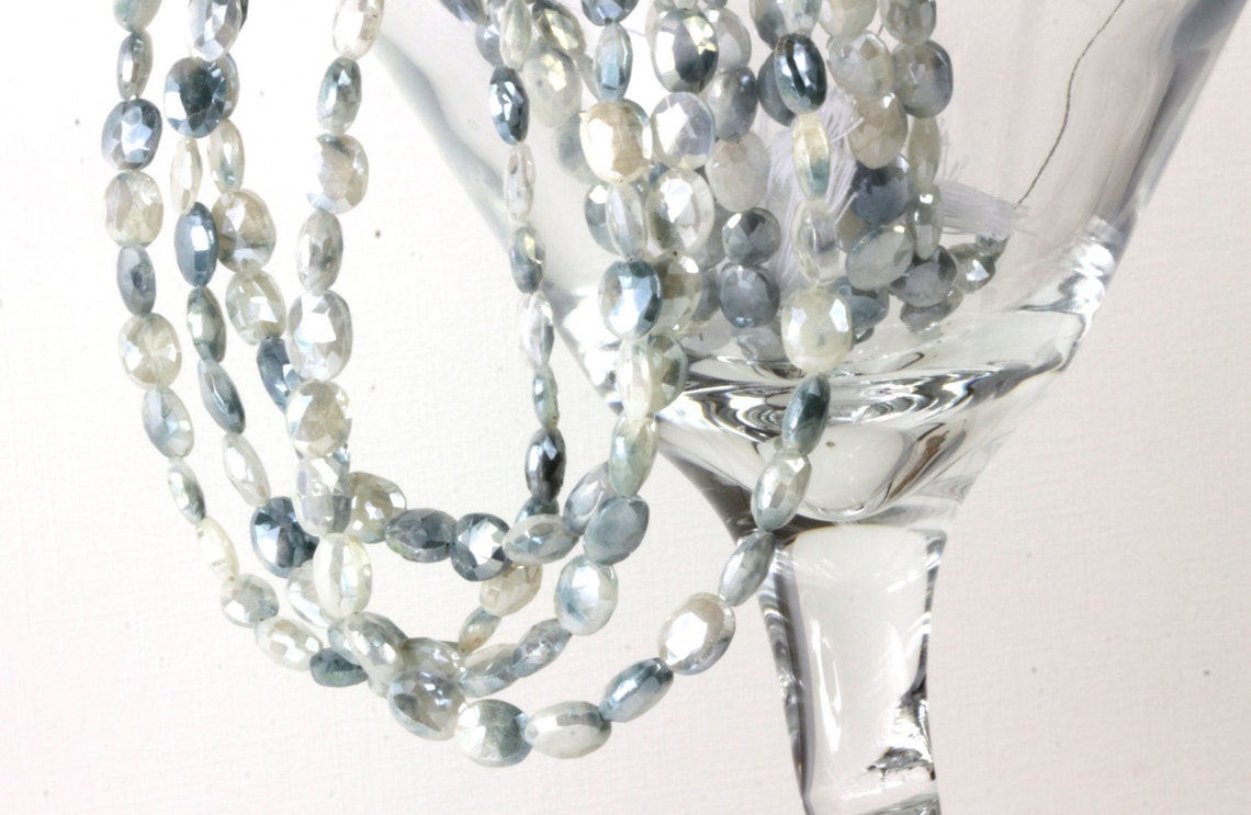 Silverite Faceted Oval Briolettes Gemstones AB Coated 5mm X - Etsy