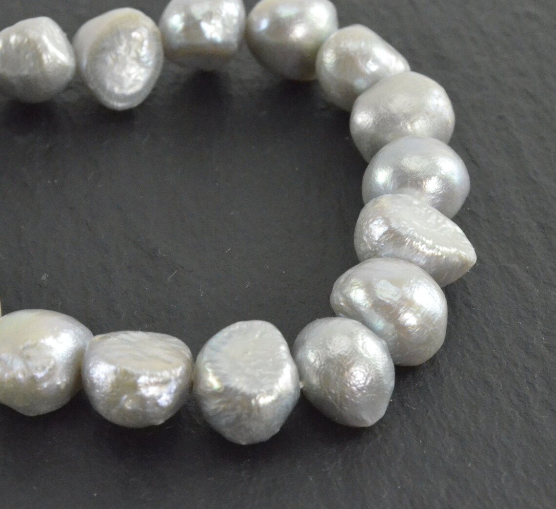 Silver Pearls Grey Potato Pearls Druzy Pearls Large Size 7mm X 9mm ...