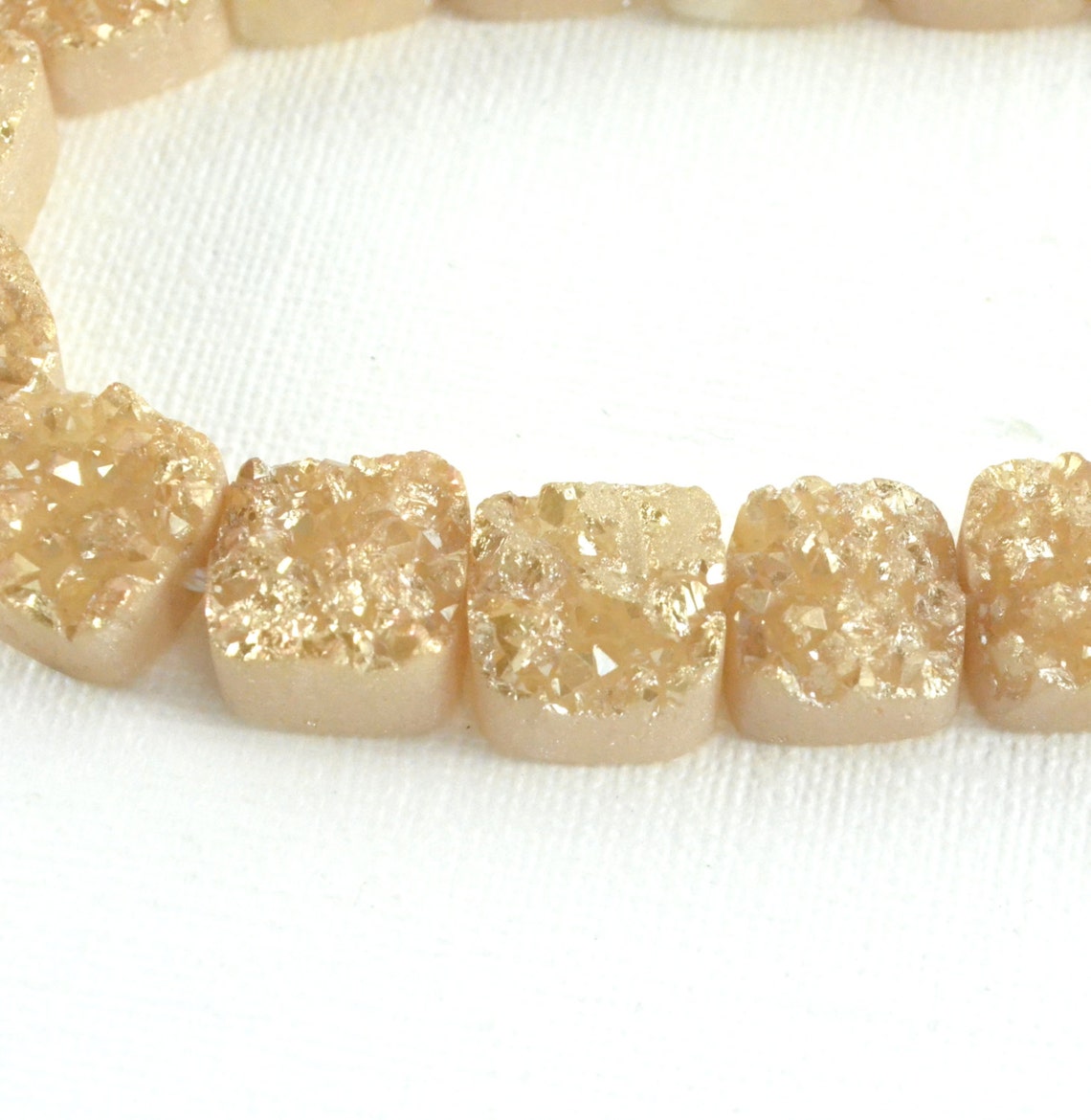 Druzy Quartz Beads Set of 2 or 4 Druzys 10mm Metallic Peach | Etsy