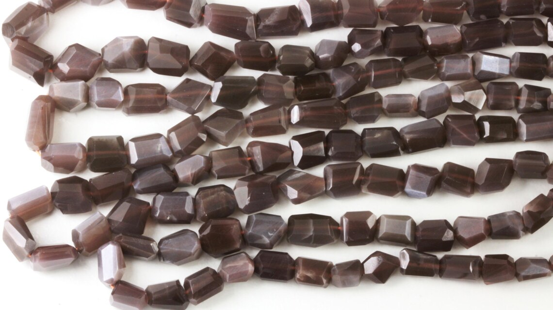 Coffee Moonstone Nuggets AB Coating, Semiprecious 6.5mm to 7.8mm X 8 ...