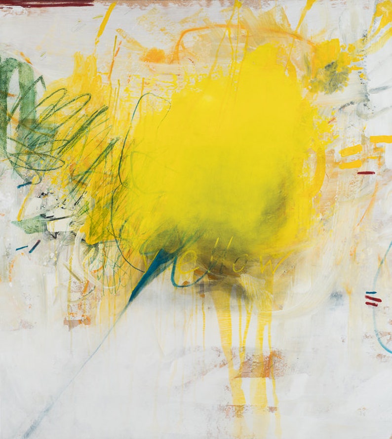 Extra Large Abstract Yellow Painting Contemporary Urban Industrial ...