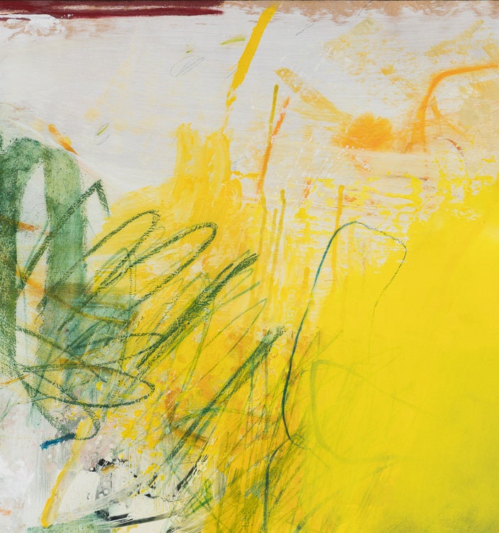 Extra Large Abstract Yellow Painting Contemporary Urban Industrial ...