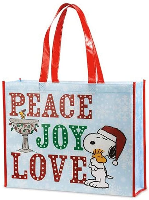 Snoopy Reusable Holiday Shopping or Gift Bag Tote - Etsy