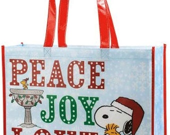 Peanuts Snoopy Reusable Holiday Gift or Shopping Tote - Etsy