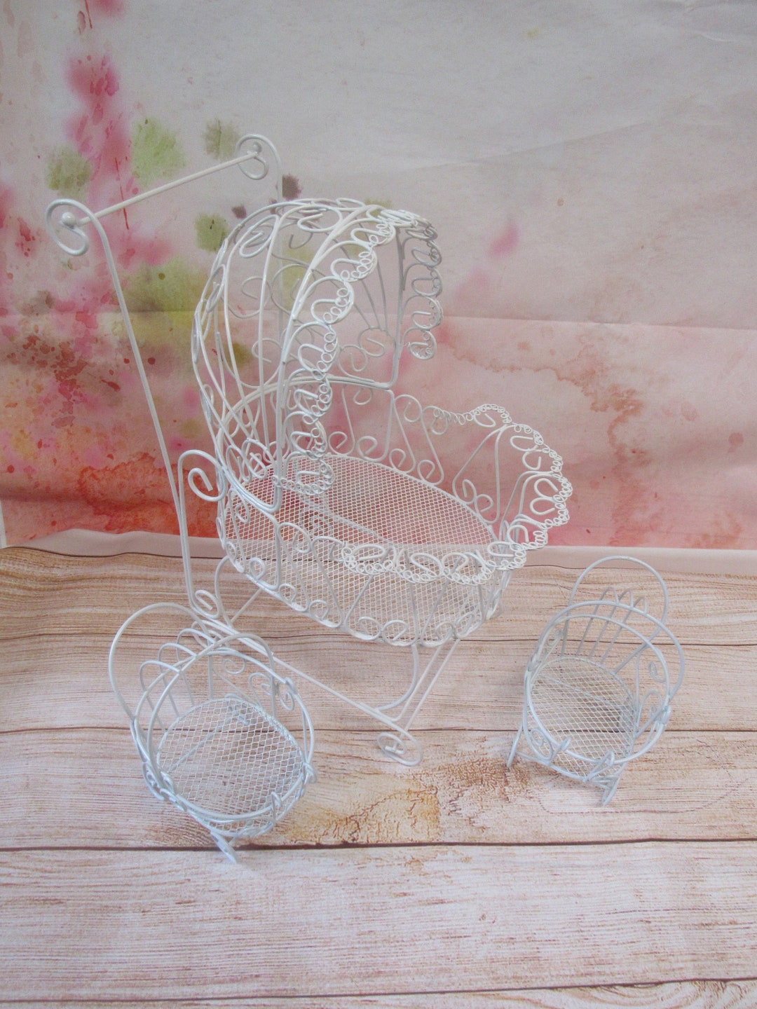 Set of 3 Wire Baby Carriages Great for Baby Shower Decorations Perfect ...