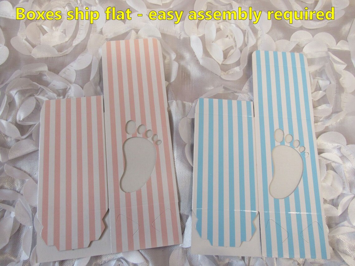 Baby Feet Favor Boxes pink or Blue Candy Favor Boxes for - Etsy