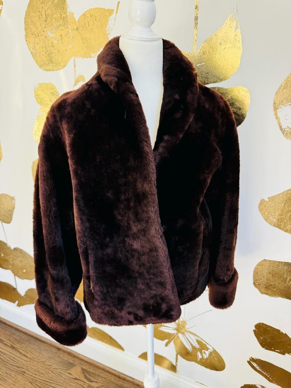 Vintage Fur Coat, Chocolate Brown 1950s Large - Gem