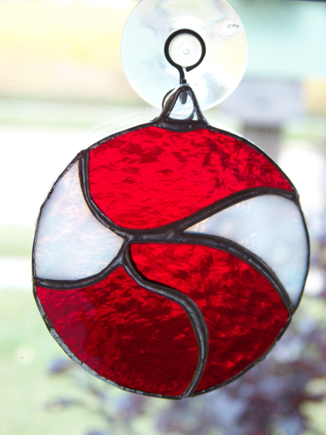 Red Swirl Ornament Suncatcher - Etsy