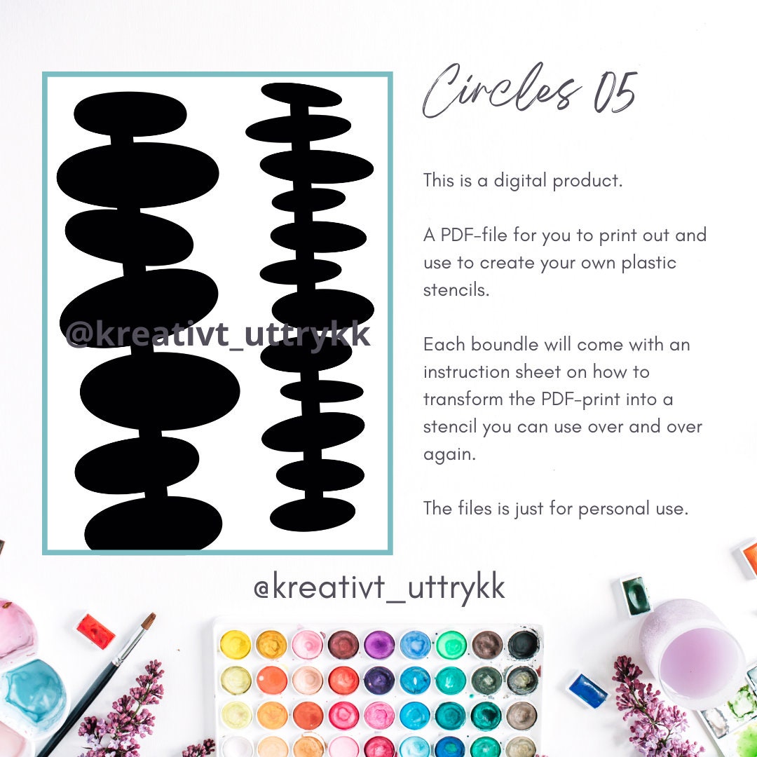 Circles 5 Stencil PDF Files - Etsy