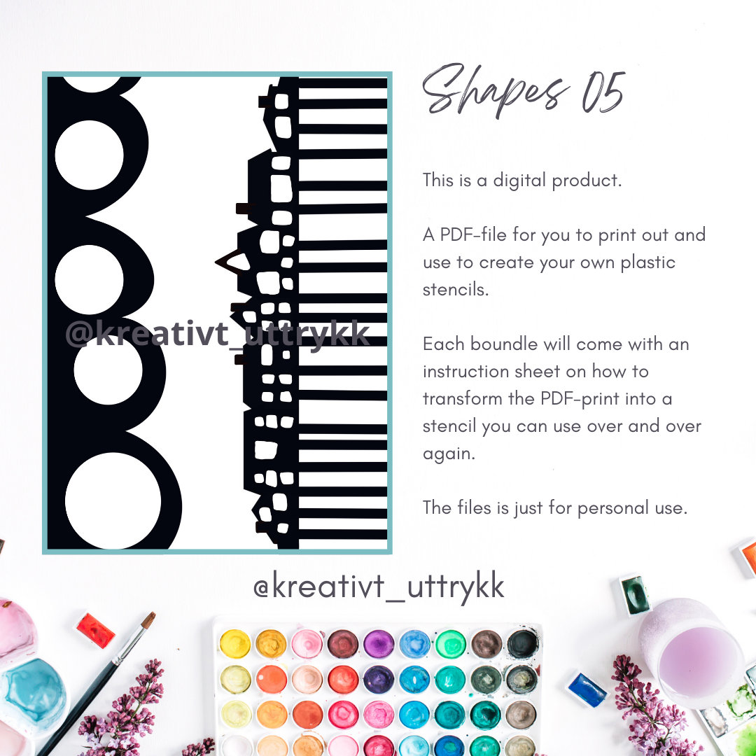 Shapes - 5 Stencil PDF Files - Etsy