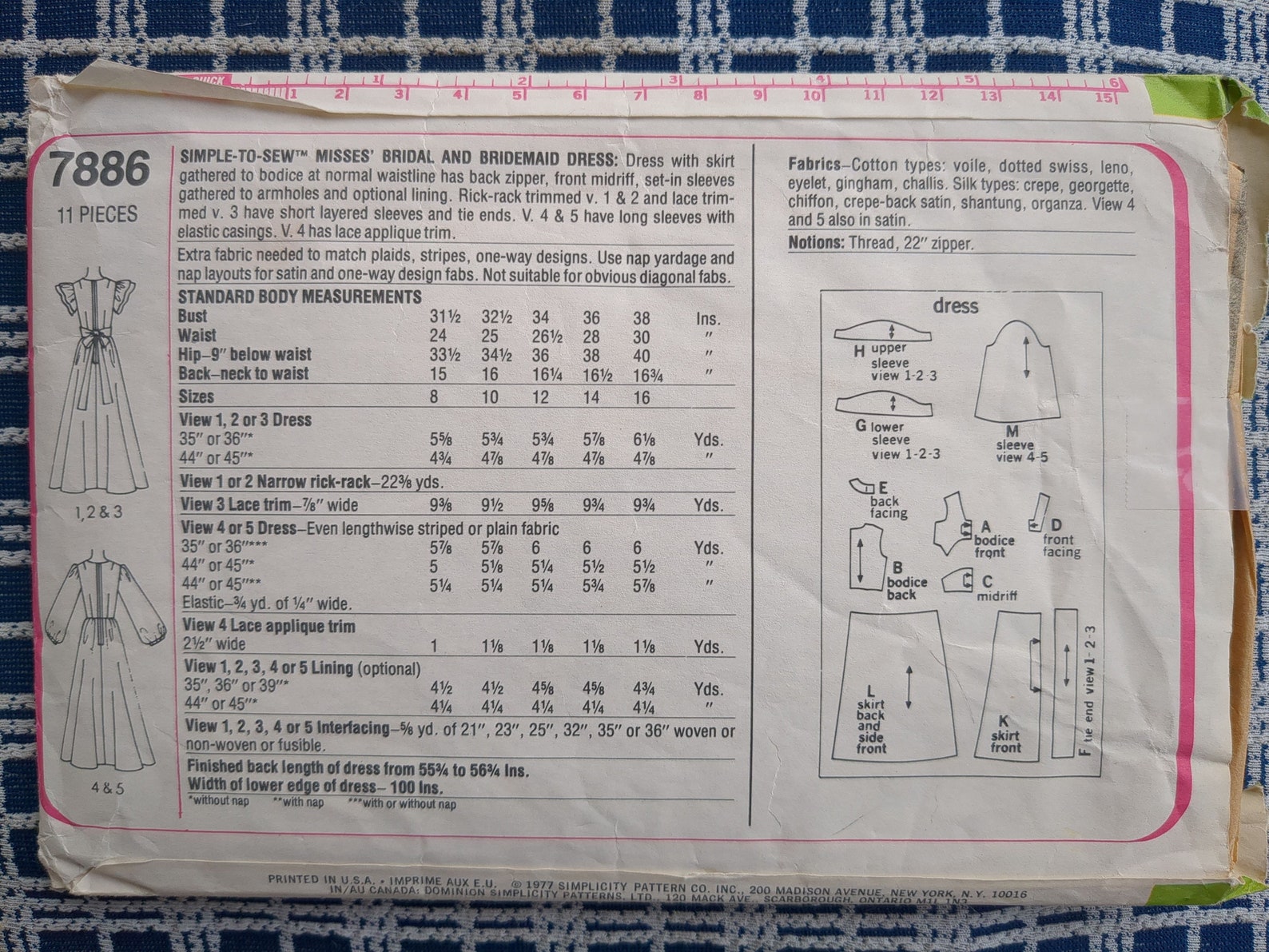 Simple-to-sew Misses' Bridal and Bridesmaid Dress - Simplicity - SIZE ...