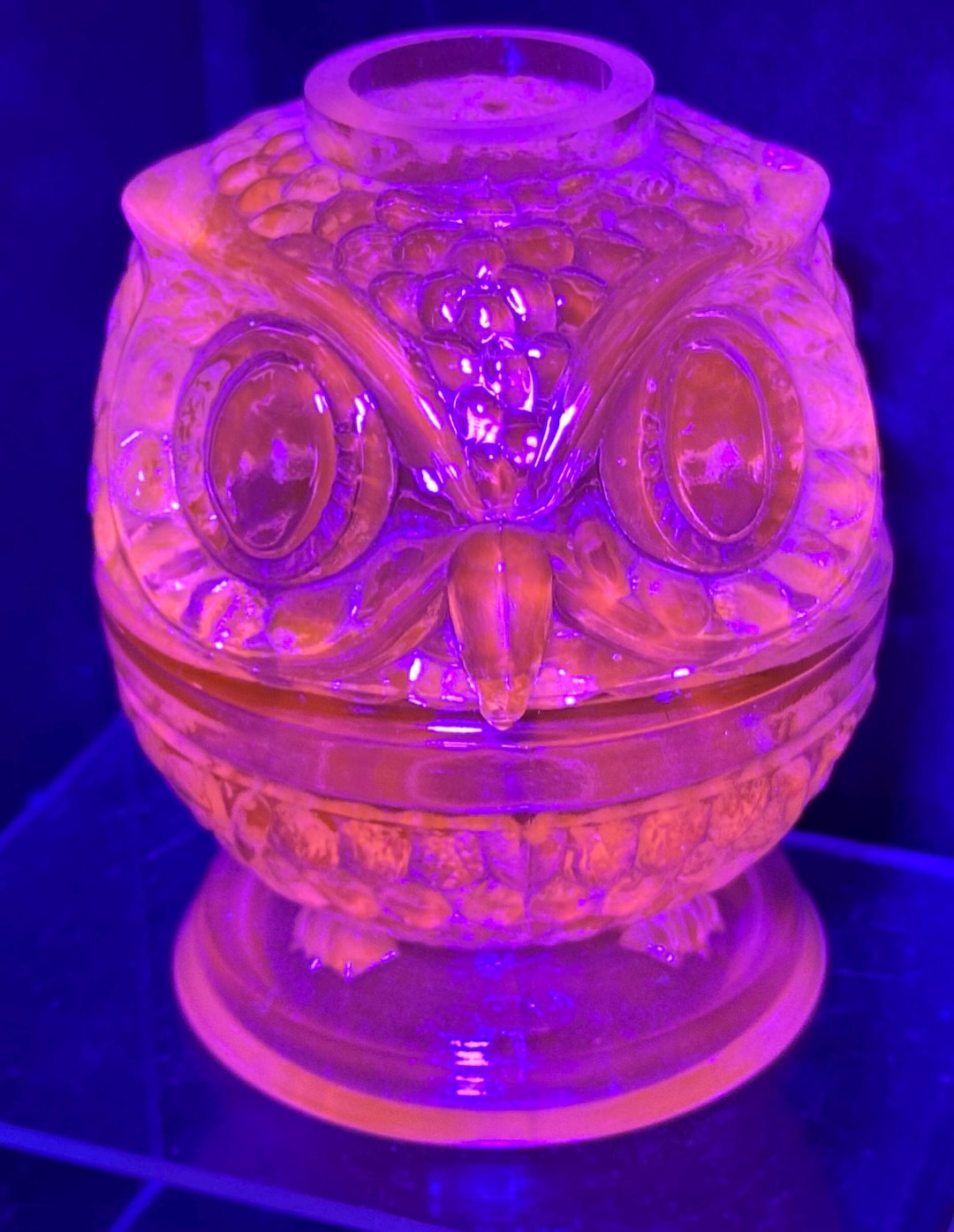 Aegean Blue Pink Glow Owl Fairy Lamp Fenton Mold - Etsy