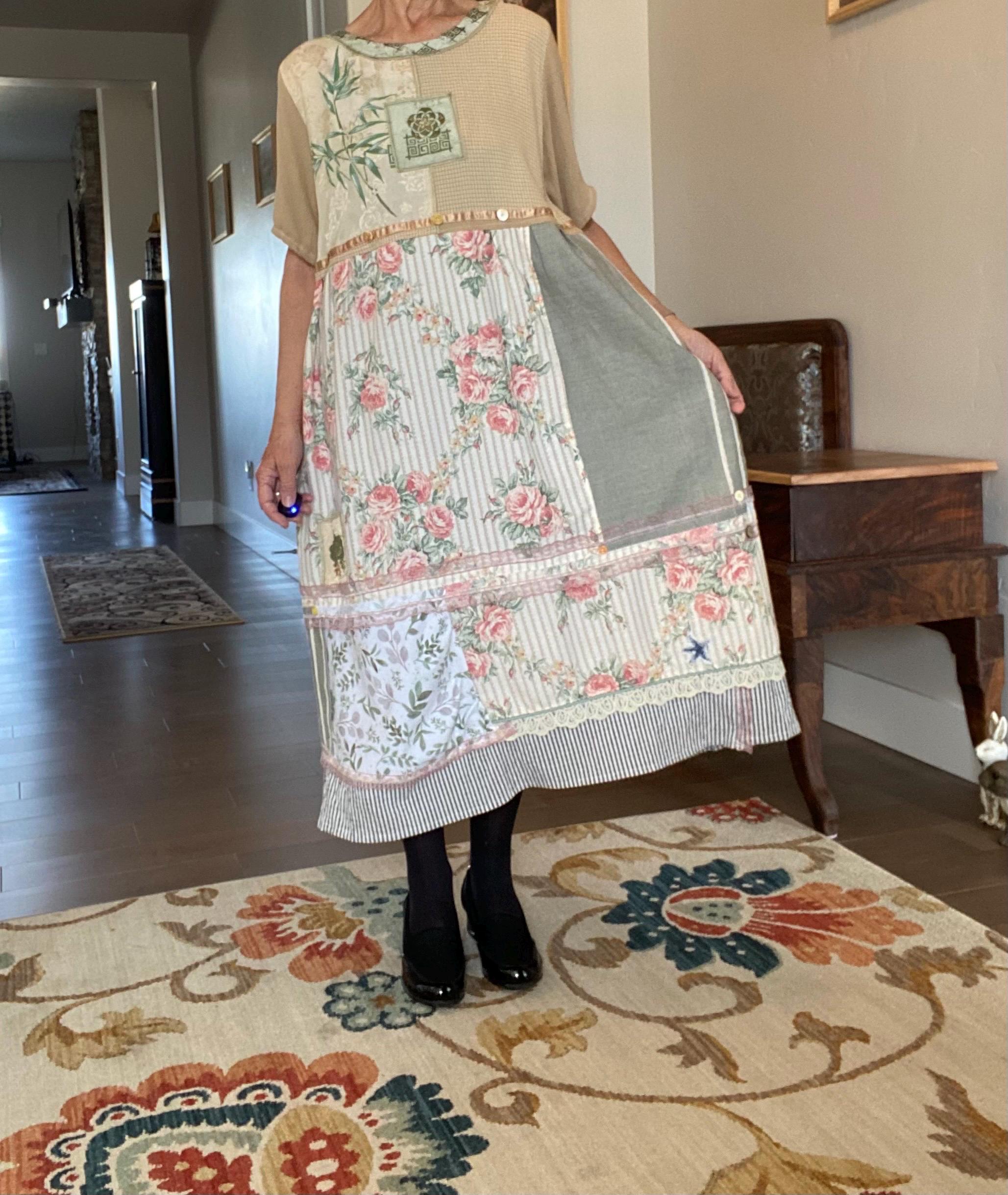 Shabbychic, up to Large, Boho Dress, Reclaimed, Lace, Formal Upcycle ...