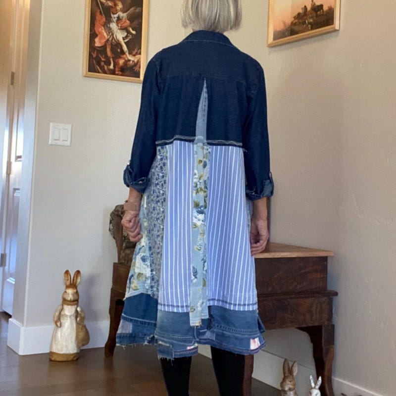 Patchwork Denim Fabric - Etsy