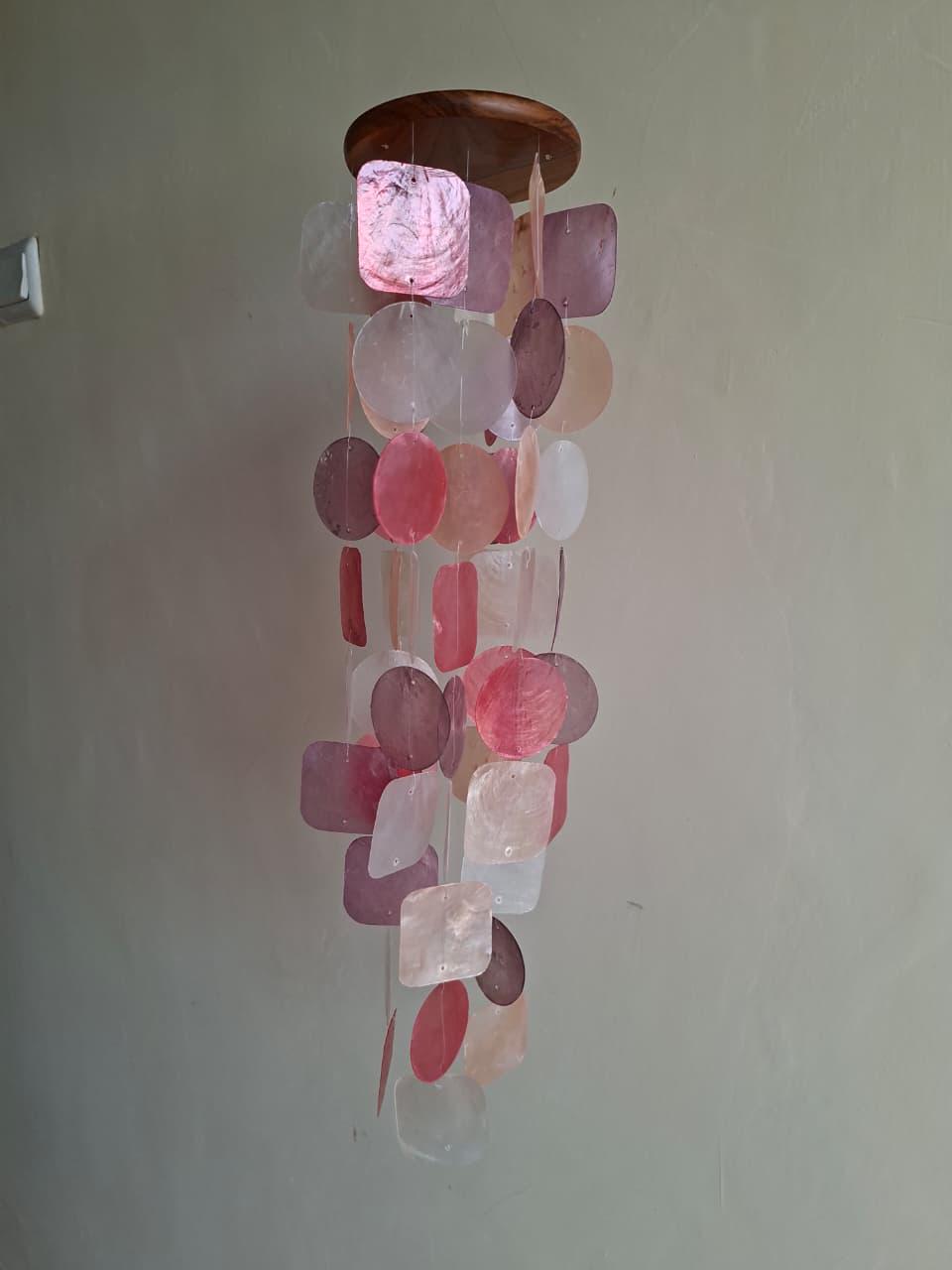 Windchimes Red Purple Round Capiz Shell - Sounds Relaxing - Beach Decor ...