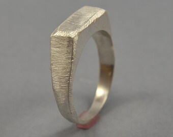 Mens Brushed Silver Ring - Etsy