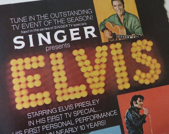 1968 SINGER Presents ELVIS Life Magazine Ad / "king of Rock N Roll ...