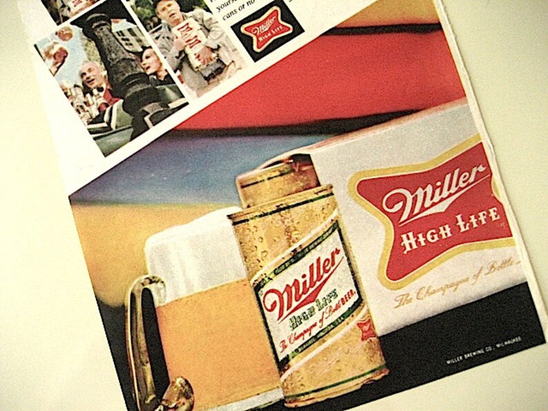 60s Vintage Ad / 1968 People on the Go...miller Makes It Right / Retro ...