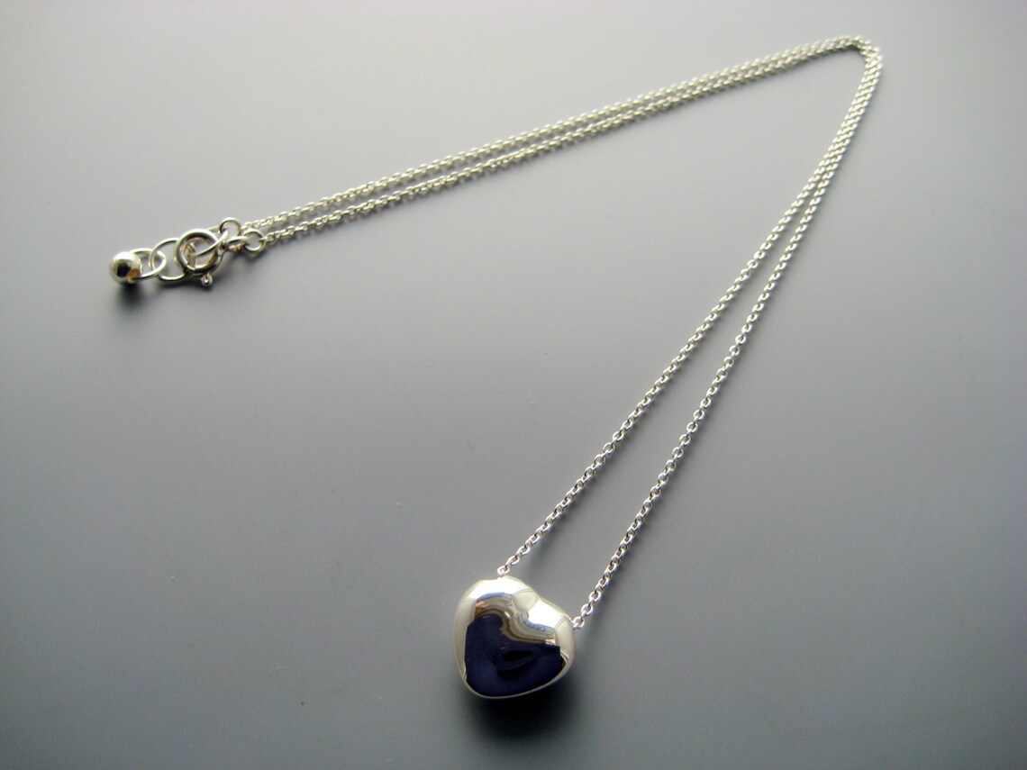 Sterling Silver Petite Short Pendant Necklace, Heart, Minimalist ...