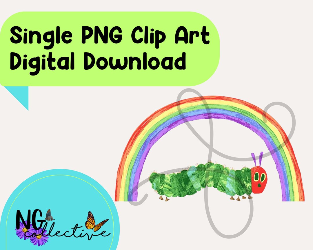 Rainbow Hungry Caterpillar PNG Clip Art Digital Download the Very ...