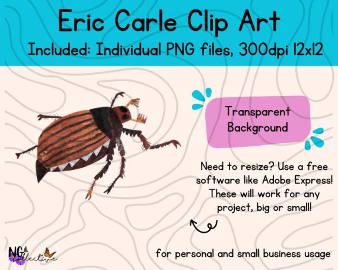 Eric Carle Beetle PNG Clip Art Digital Download Eric Carle Children's ...