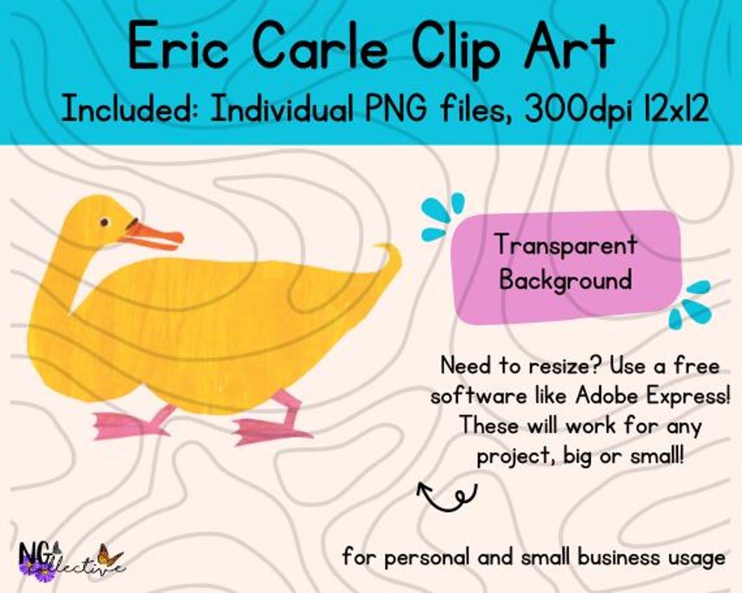 Eric Carle Yellow Duck PNG Clip Art Digital Download Eric Carle ...
