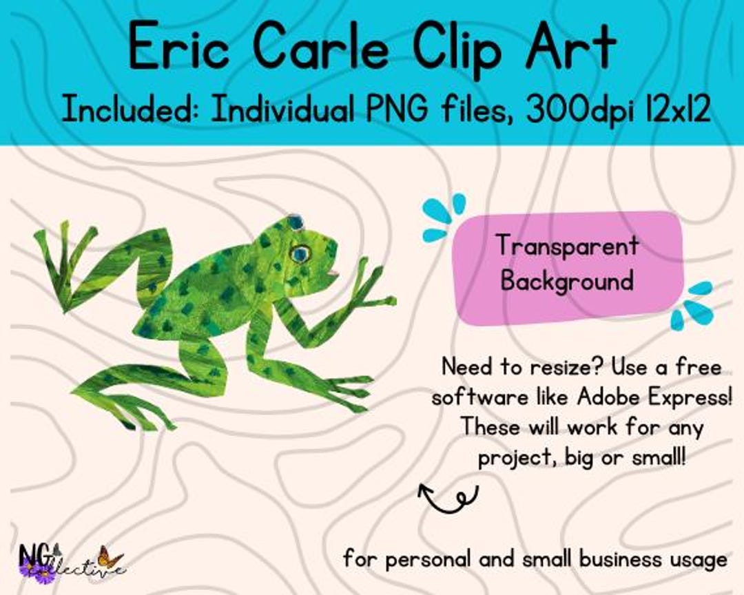 Eric Carle Frog PNG Clip Art Digital Download Eric Carle Children's ...
