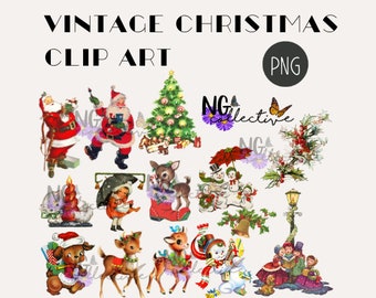 Vintage Reindeer Clip Art - Etsy