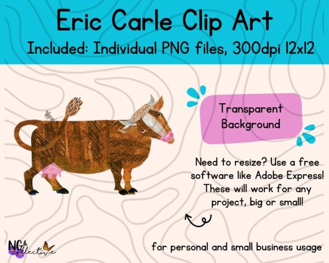 Eric Carle Brown Cow PNG Clip Art Digital Download Eric Carle Children ...