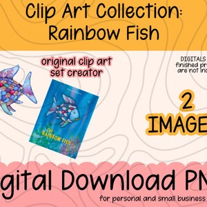 The Rainbow Fish Mini Clip Art Set Digital Download Transparent PNG ...