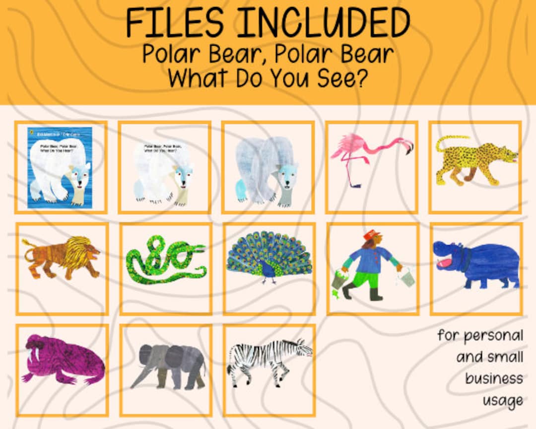 Polar Bear What Do You See Clip Art Set Transparent PNG Digital ...