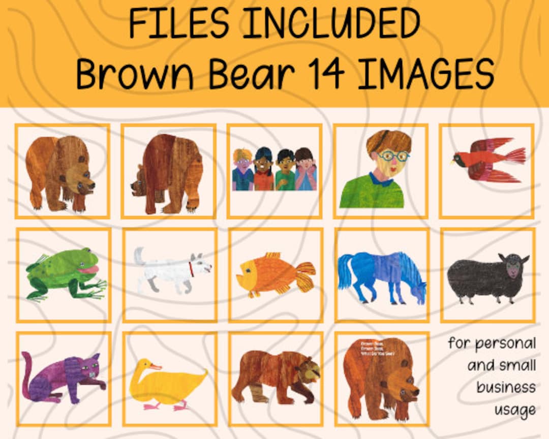 Brown Bear What Do You See Clip Art Set Transparent PNG Digital ...