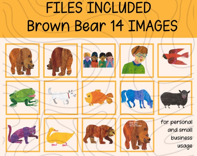 Brown Bear Thank You Hang Tag, Brown Bear Birthday, Brown Bear Party ...